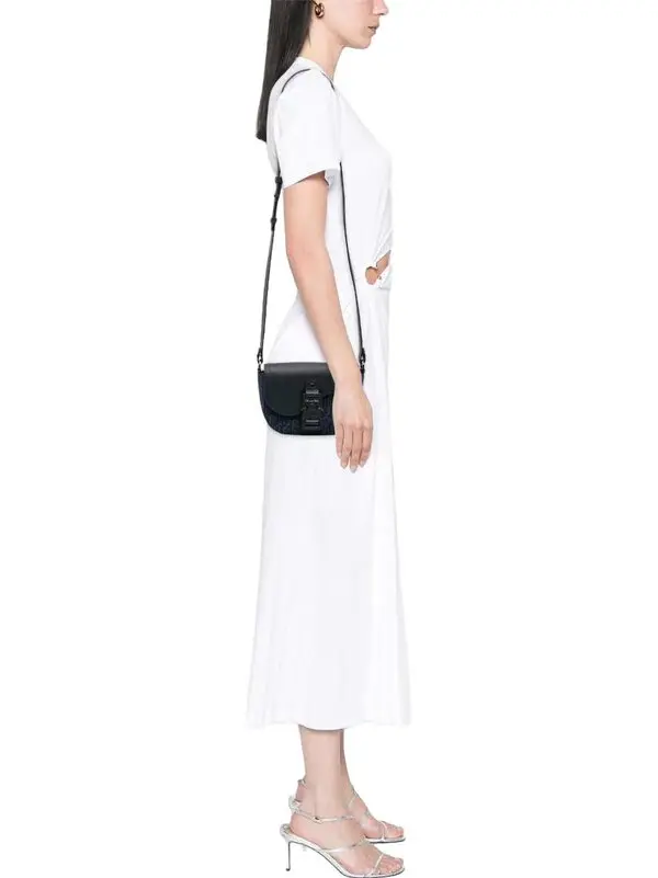 Dior 2024 Mini Oblique Canvas Saddle Buckle Messenger Bag Crossbody Bag - Blue