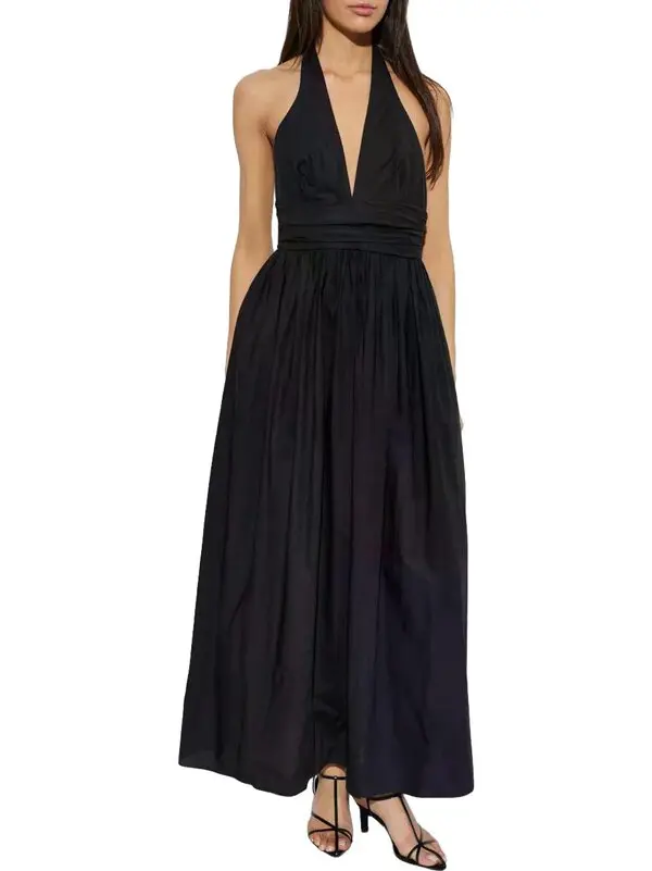 Matteau Plunge Halterneck Dress - Black