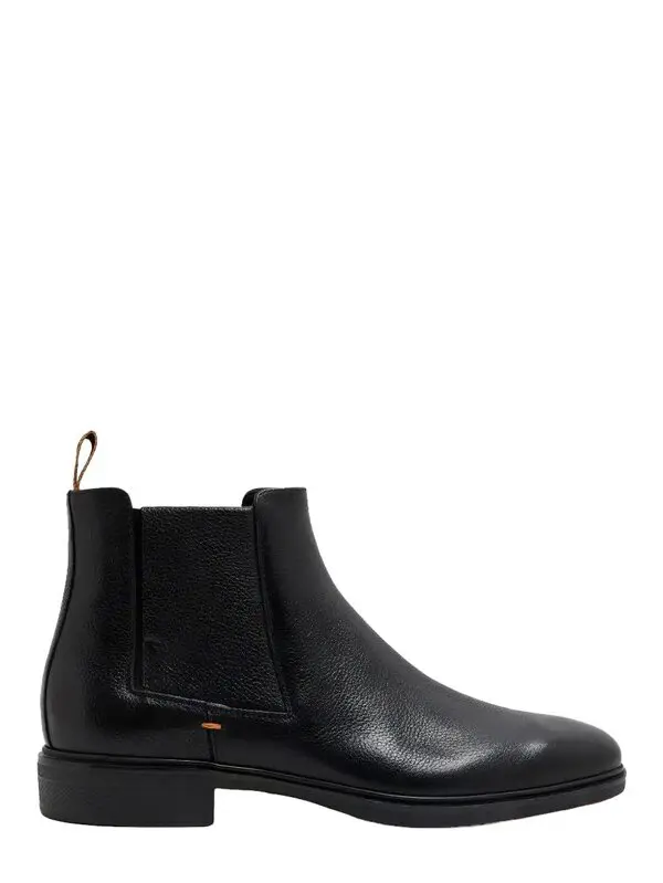 Santoni Leather Chelsea Boots - Black