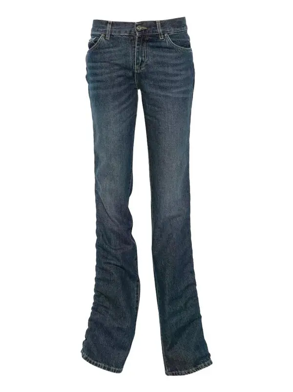 Liu Jo Whiskered Ruched Jeans - Blue
