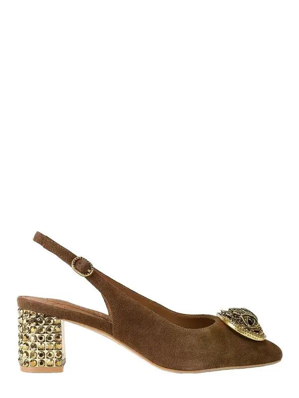 Kurt Geiger Embellished Suede Chelsea Pumps - Brown
