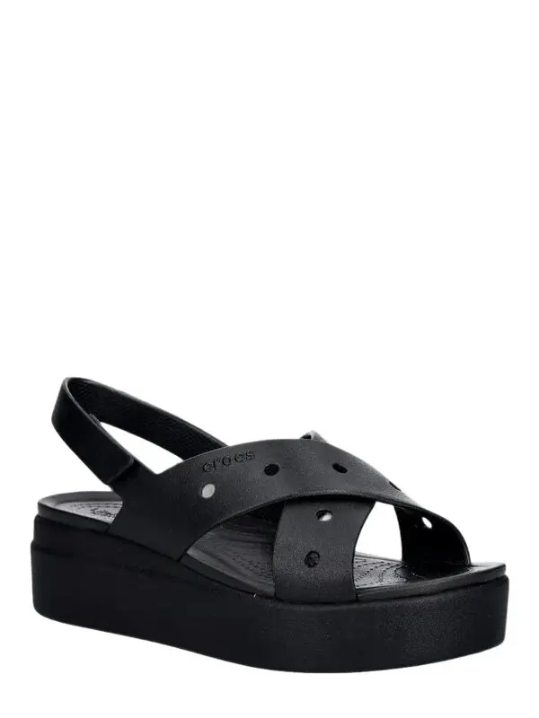 CROCS Brooklyn 4u Cross Strap Platform Sandals - Black