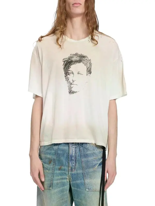 ANN DEMEULEMEESTER Lu Portrait T-shirt - White