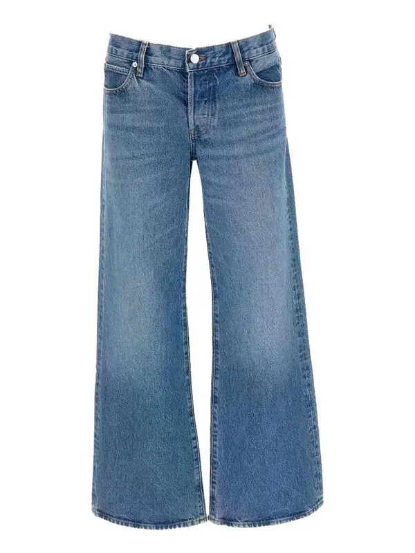 FRAME Pixie Gray Wide-leg Jeans - Blue