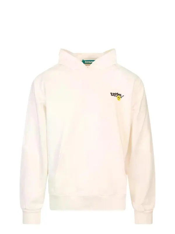 BARROW Graphic Print Cotton Hoodie - Neutrals