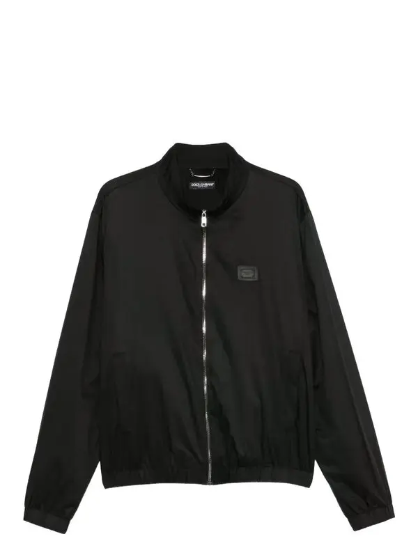 Dolce & Gabbana Logo Plaque Zip-up Jacket - Black
