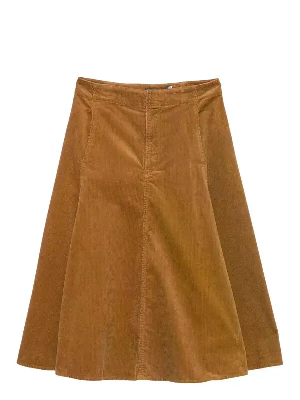 Polo Ralph Lauren Corduroy Flared Midi Skirt - Brown