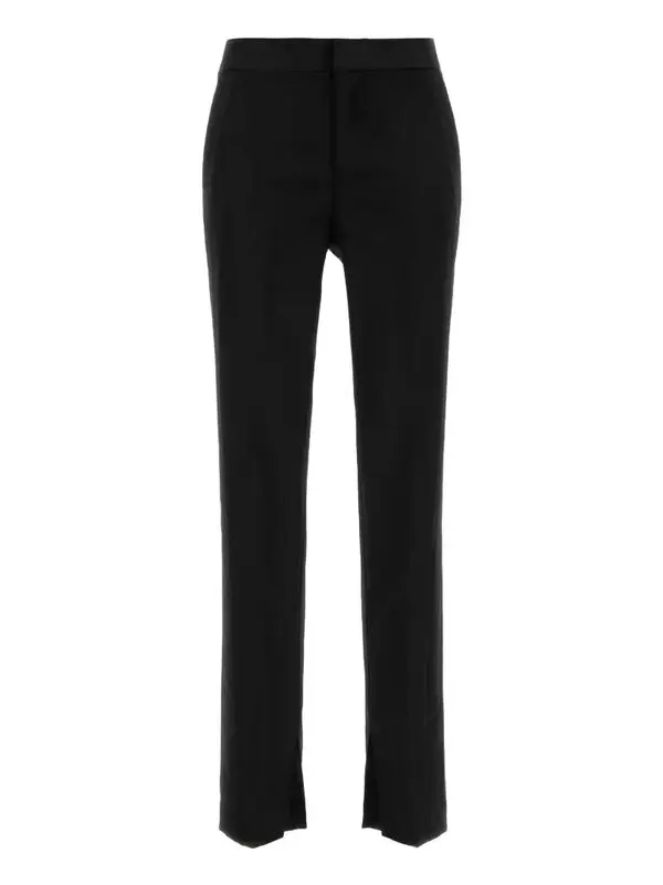 PT TORINO Pressed Crease Slit-hem Wool Trousers - Black