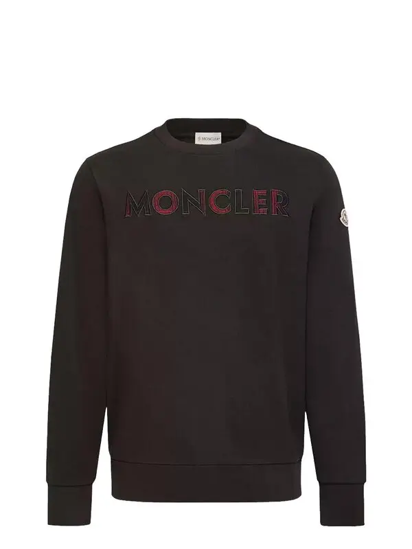 Moncler Logo-embroidered Crew-neck Sweatshirt - Black