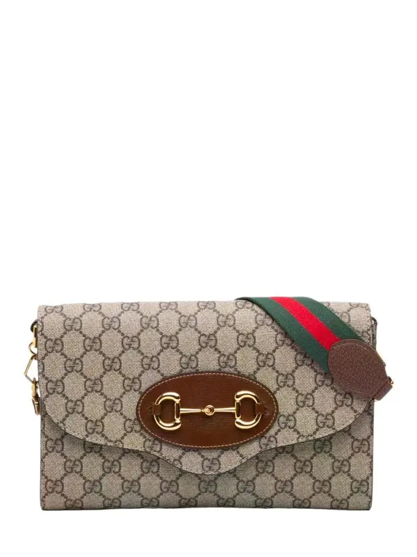 Gucci 2016-2026 Small Gg Supreme Horsebit 1955 Satchel - Neutrals