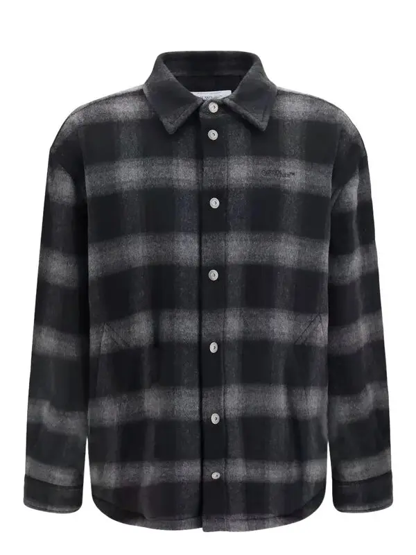 Off-White Checked Padded Jacket - Black