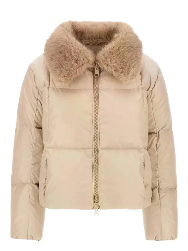 Herno Faux Fur Trim Padded Jacket - Neutrals