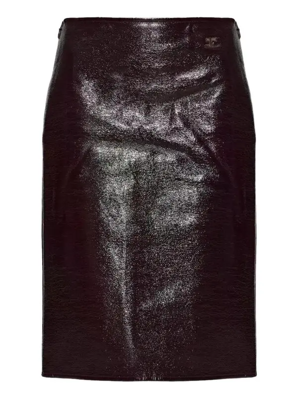COURREGES Logo Detail Midi Skirt - Red