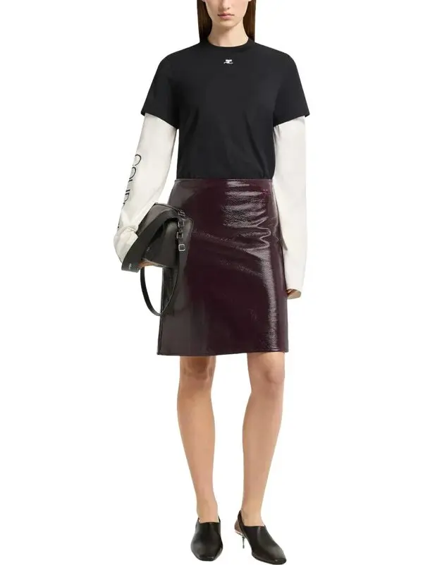 COURREGES Logo Detail Midi Skirt - Red