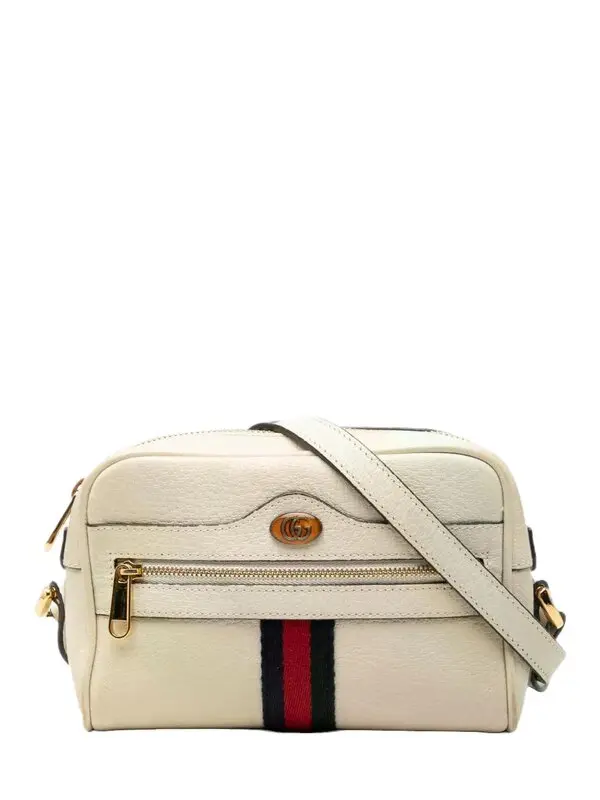 Gucci 2016-2026 Mini Calfskin Web Ophidia Crossbody Bag - Neutrals