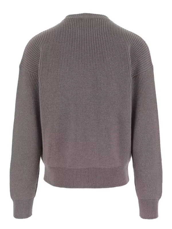 Giorgio Armani Ribbed-knit Crew Neck Sweater - Grey