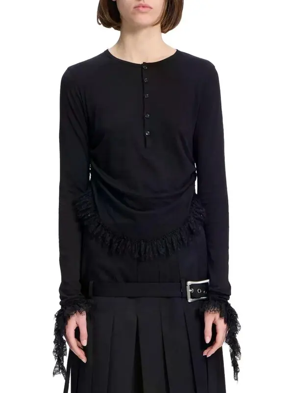 ANN DEMEULEMEESTER Mare Serafino Long Sleeve Top - Black