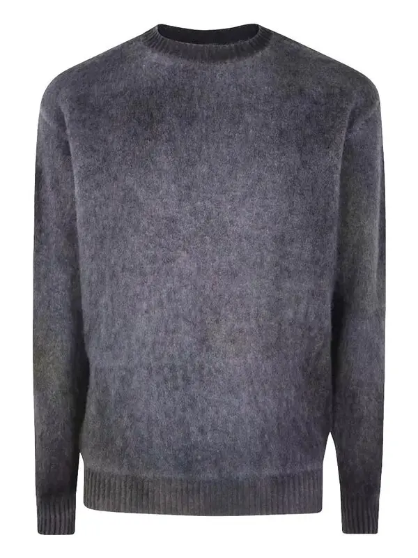 Avant Toi Crew Neck Brushed Texture Sweater - Grey