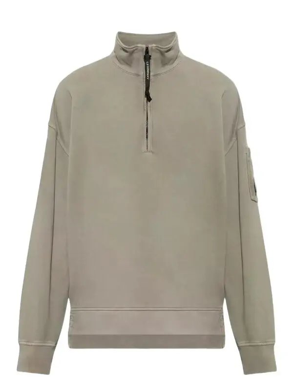 C.P. COMPANY Quarter-zip Lens Detail Sweater - Green
