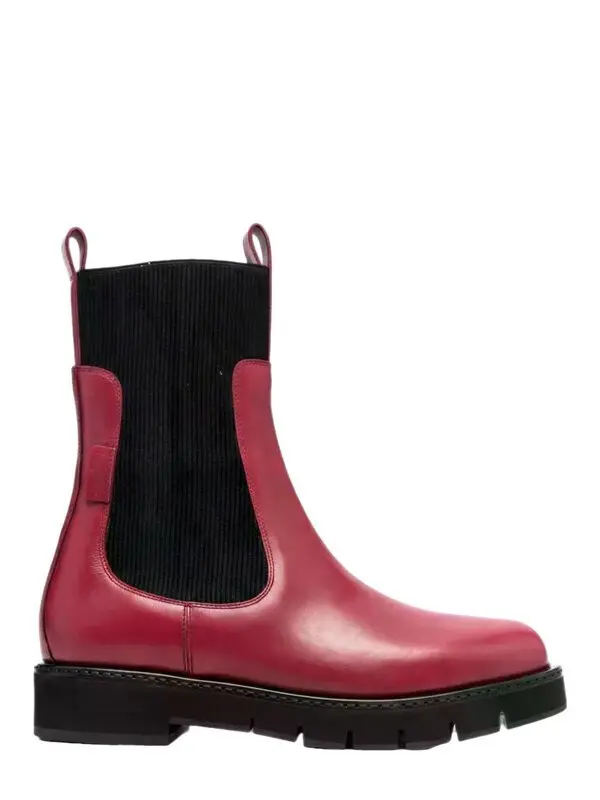 FERRAGAMO Ribbed Chelsea Boots - Red