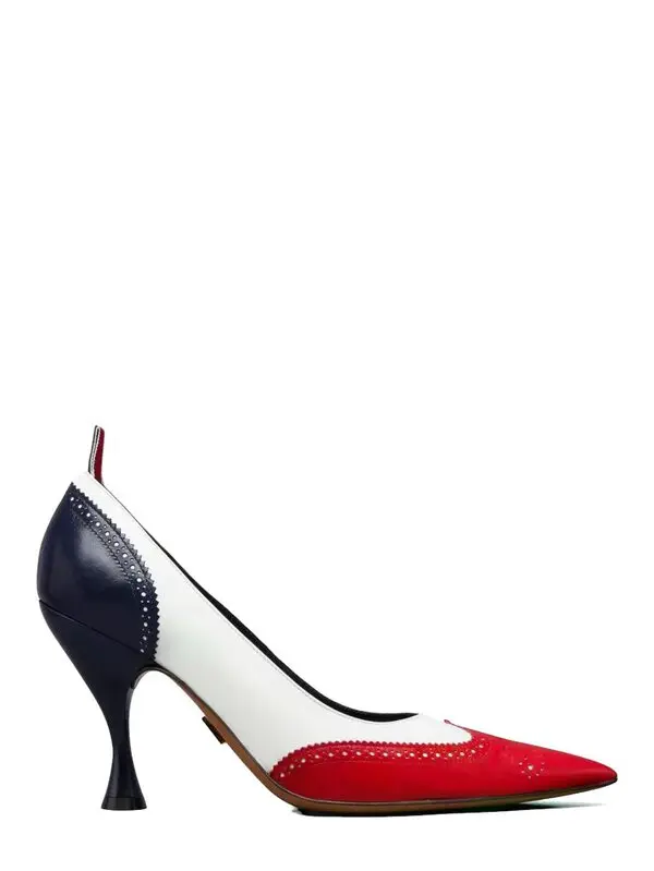 Thom Browne Wingtip Leather Pumps - White
