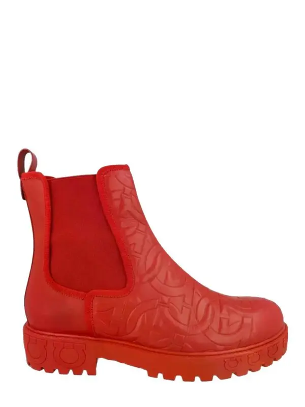 FERRAGAMO Varsi Gancini Chelsea Boots - Red