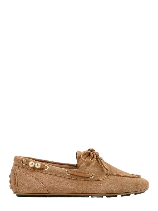 Karl Lagerfeld Ariella Suede Boat Shoes - Neutrals