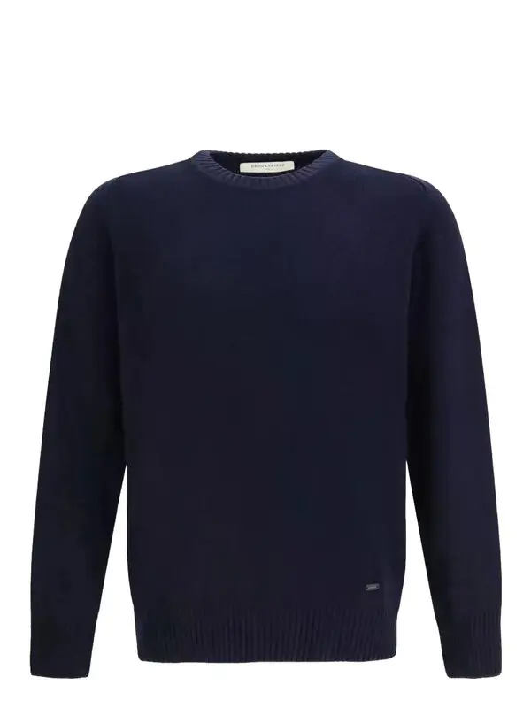 BROOKSFIELD Logo Plaque Crew Neck Sweater - Blue