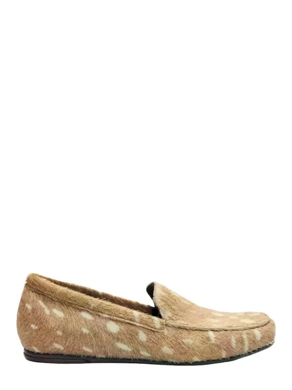 Loulou De Saison Zino Deer-print Pony-effect Loafers - Brown