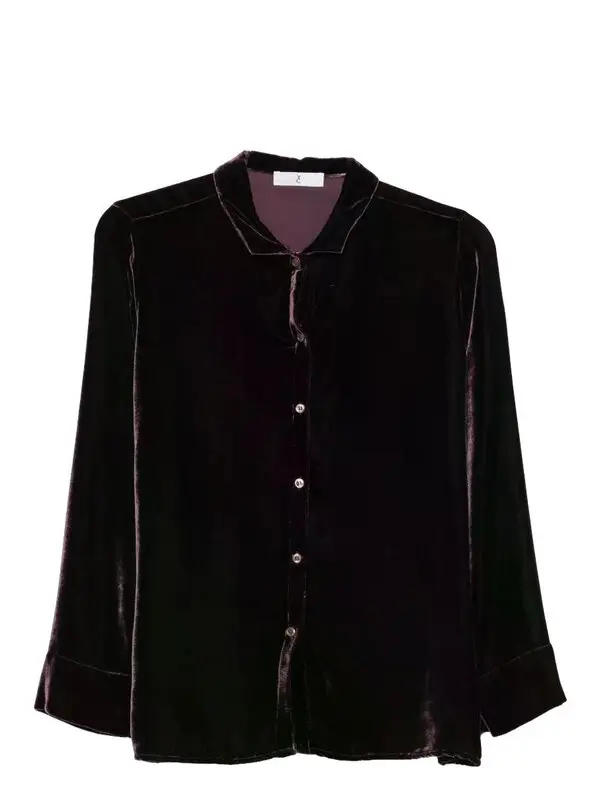 WHYCI MILANO Velvet Long-sleeve Shirt - Purple