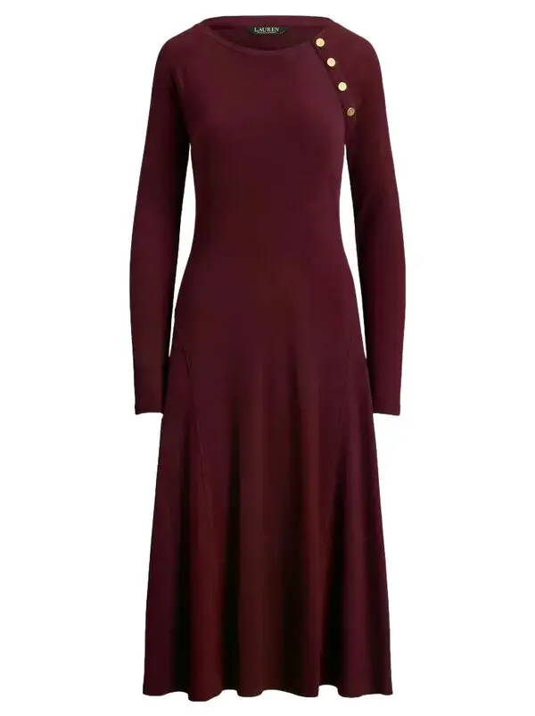 Ralph Lauren Ribbed Midi Dress - Red