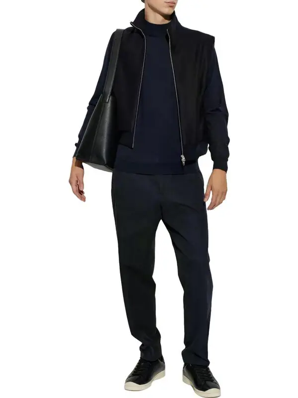 Kiton Mock Neck Long Sleeve Sweater - Blue
