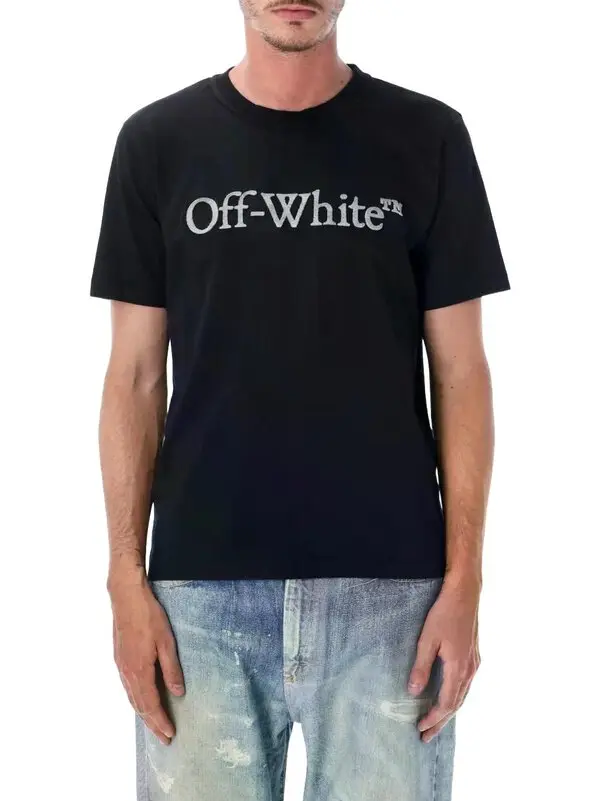 Off-White Logo-embroidered T-shirt - Black