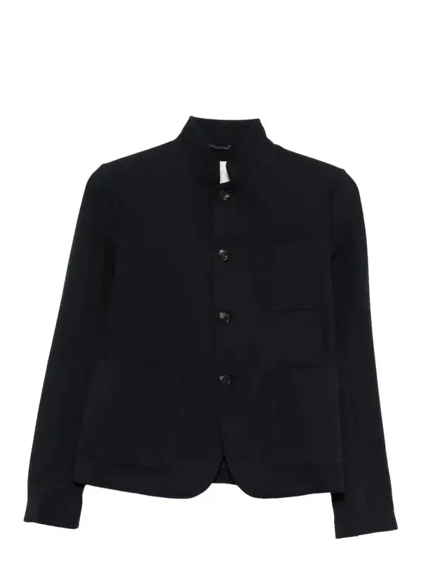 CIRCOLO 1901 Mandarin-collar Patch-pocket Jacket - Blue