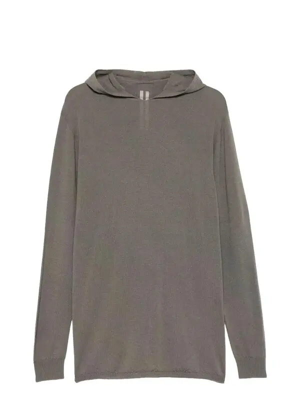 Rick Owens Oversized Fine-knit Hoodie - Grey