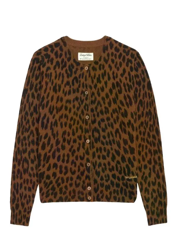 Zadig&Voltaire Missia Leopard Print Cardigan - Brown