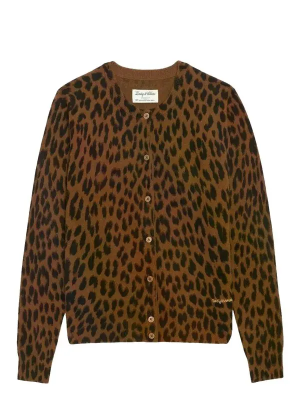 Zadig&Voltaire Missia Leopard Print Cardigan - Brown