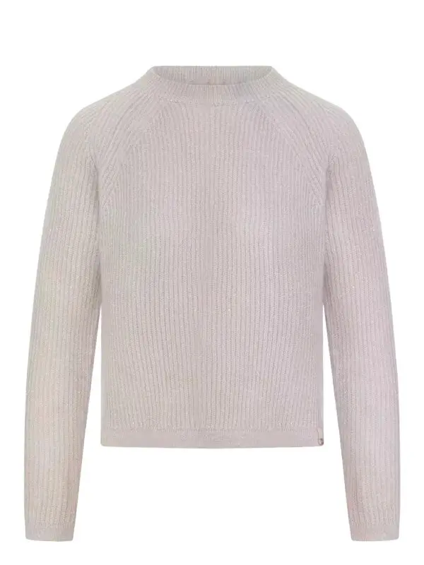 Herno Ribbed Knit Sequin Embellished Sweater - Neutrals