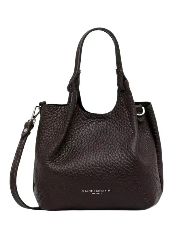 GIANNI CHIARINI Small Grained Leather Tote Bag - Brown