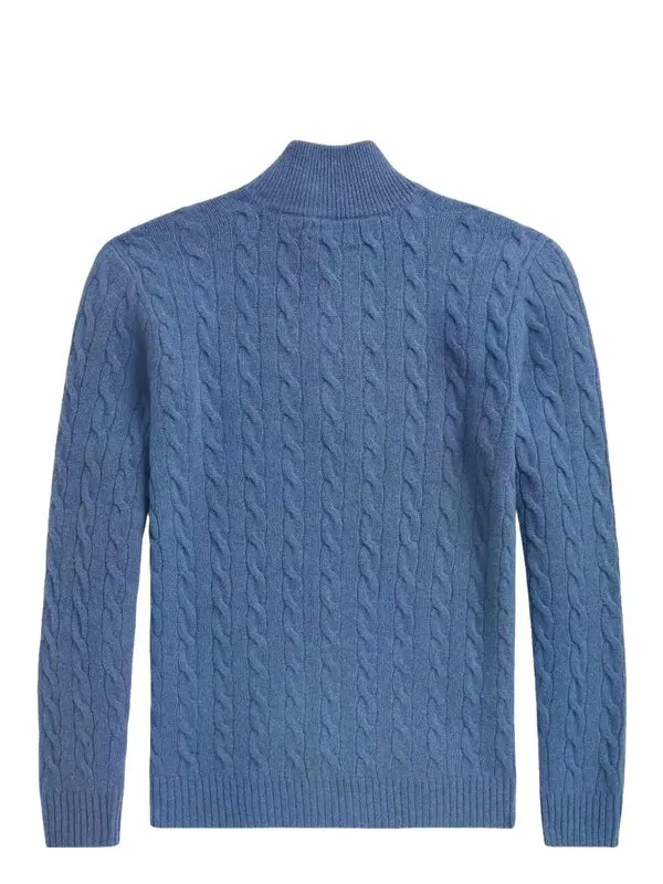 Polo Ralph Lauren Cable Knit Mock Neck Sweater - Blue