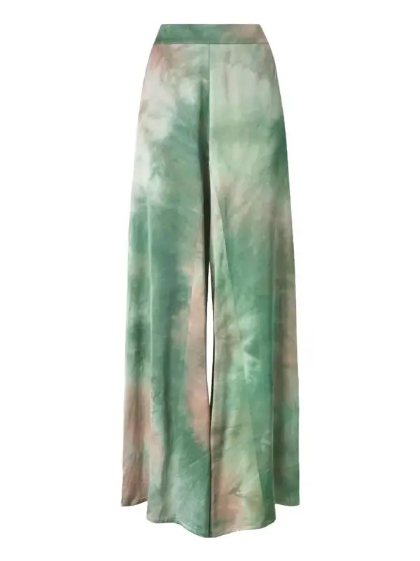 Pinko Gradient Satin Wide-leg Trousers - Green
