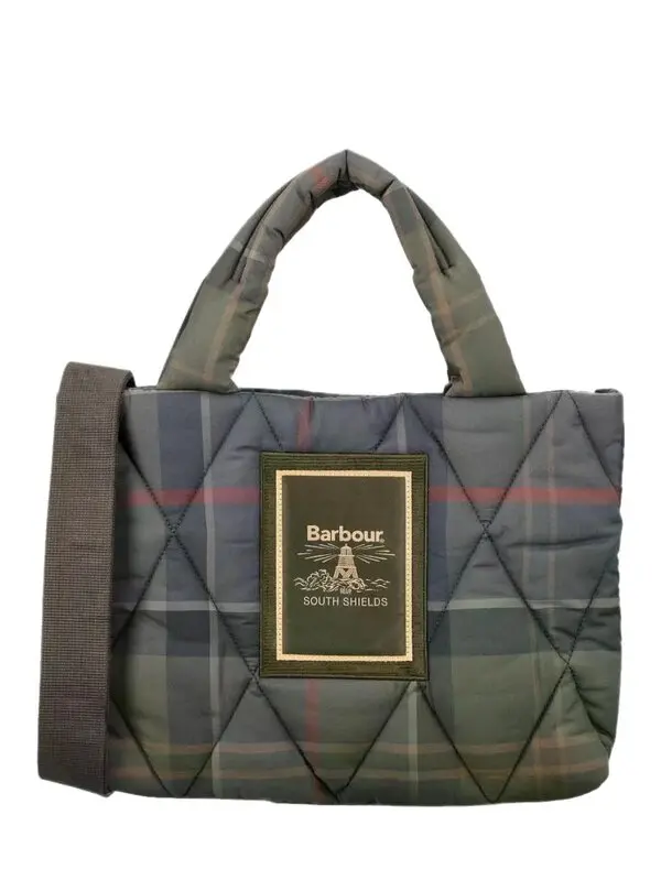 Barbour Tartan Arlene Mini Quilted Tote Bag - Green