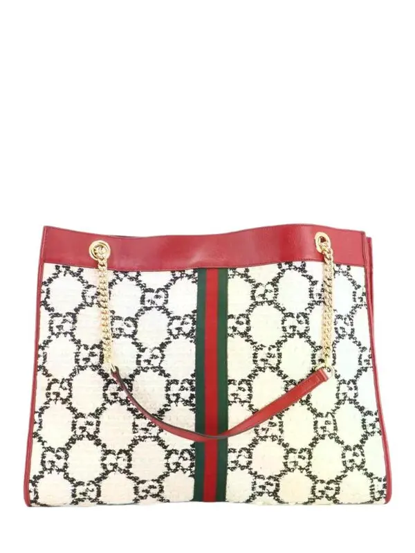 Gucci Rajah Chain Gg Tweed Large Tote Bag - Multicolour