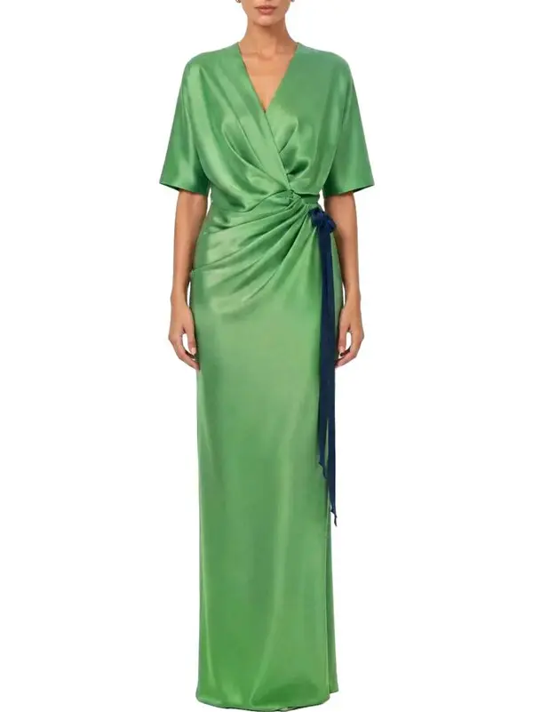 V:PM ATELIER Samantha Draped Maxi Dress - Green
