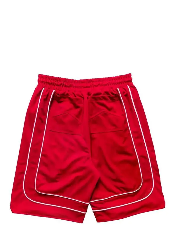 Rhude Mesh Shorts With Contrast Piping - Red