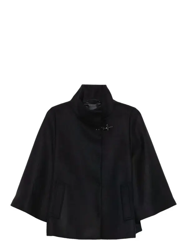 FAY Toggle-fastening Funnel-neck Cape - Blue
