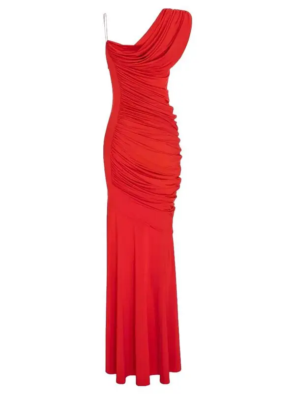 V:PM ATELIER Sade Ruched Maxi Dress - Red