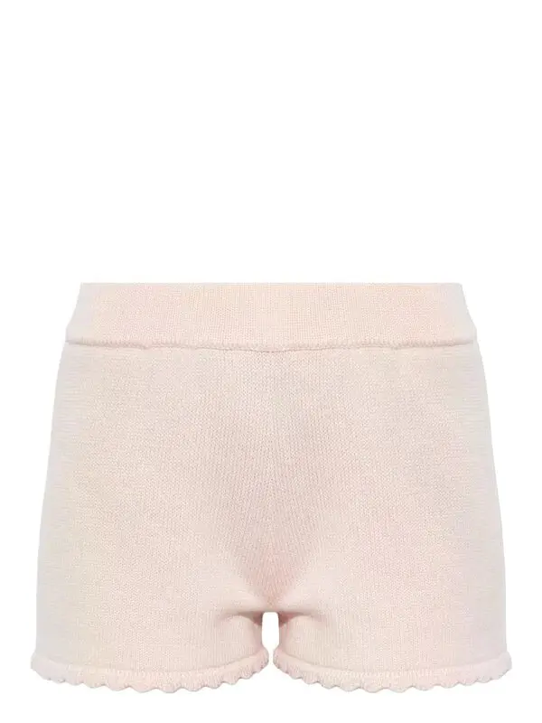 Posse Maisie Scalloped Wool Shorts - Pink
