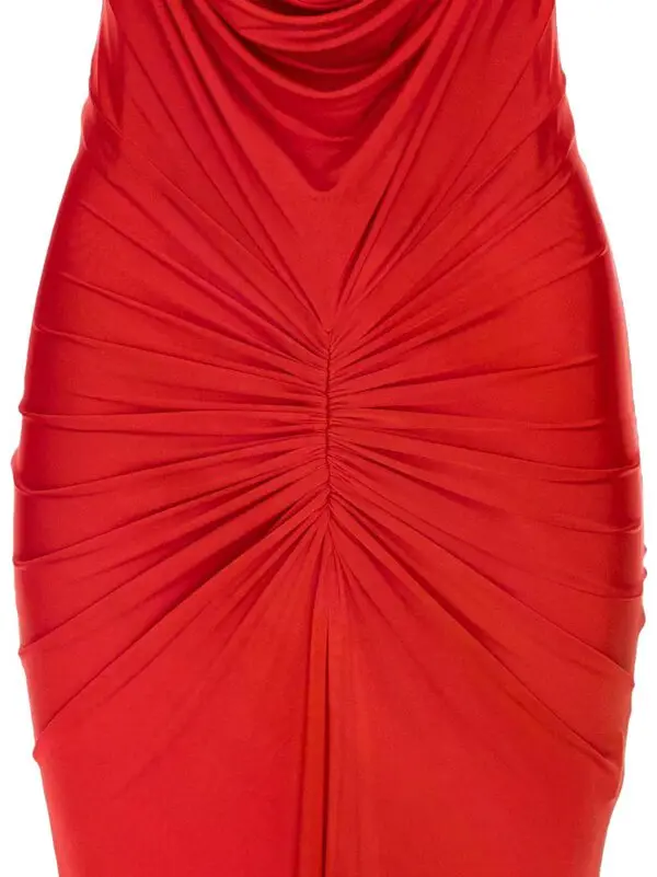V:PM ATELIER Donna Ruched-detail Maxi Dress - Red