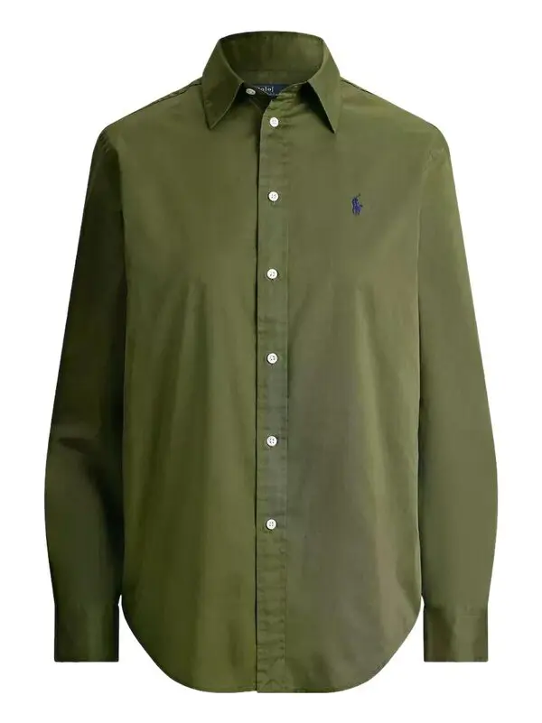 Polo Ralph Lauren Classic Fit Cotton Twill Shirt With Embroidered Pony - Green